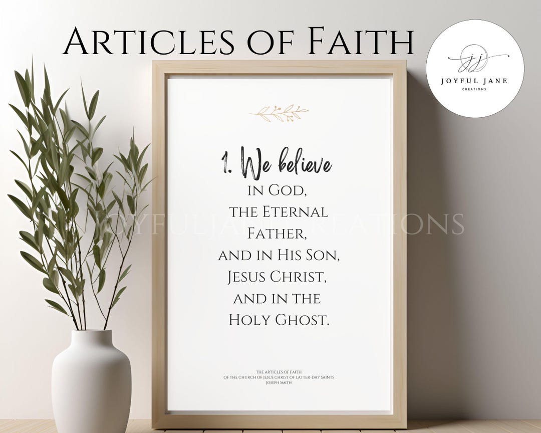 LDS Article of Faith Posters Digital Download Printable in Multiple Sizes, Church of Jesus ...
