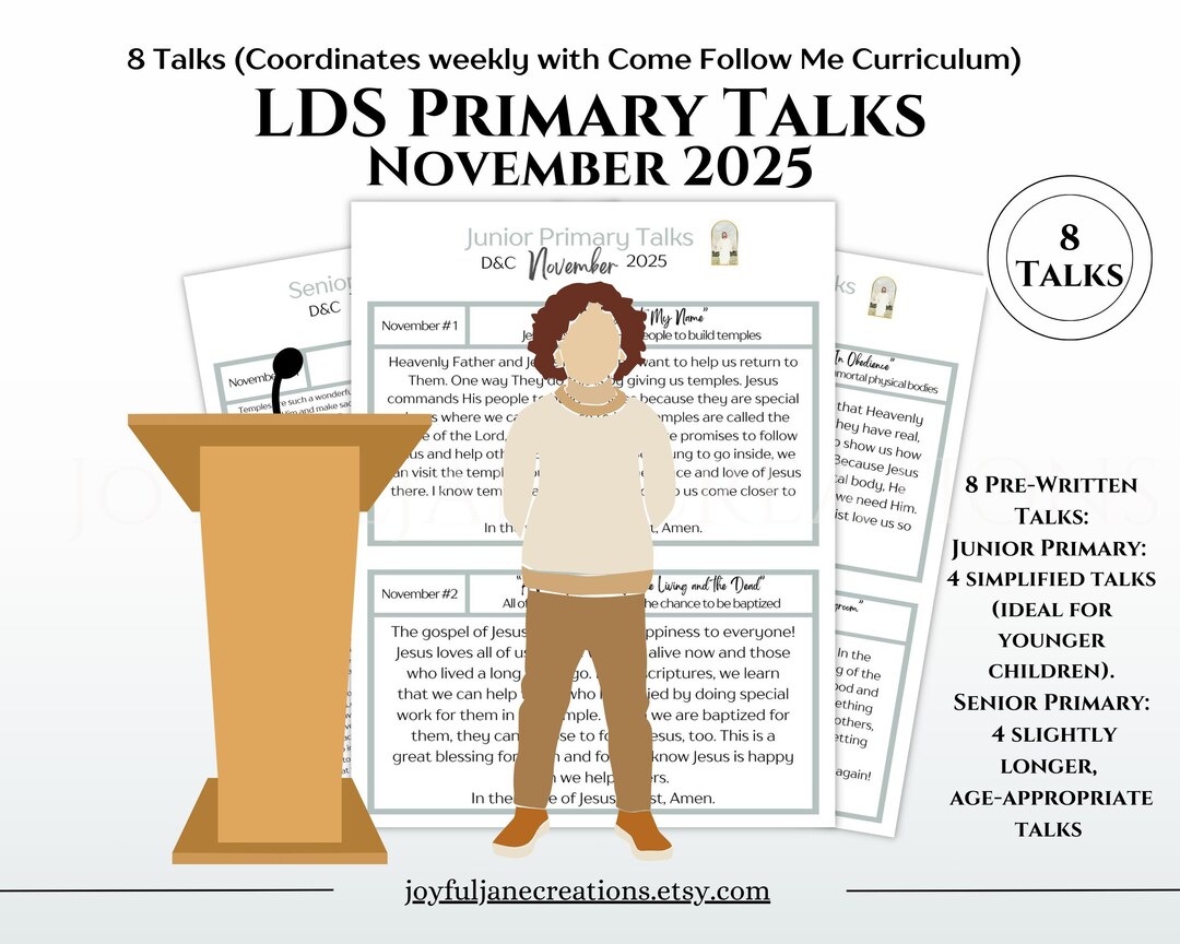 LDS Primary Talks, Primary President Helps, 2025 Come Follow Me, Church ...