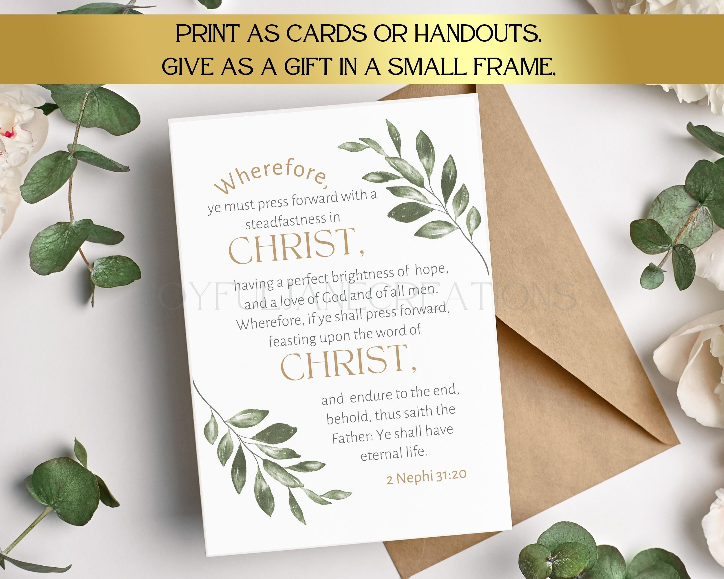 Book of Mormon Scripture Art 2 Nephi 31:20 Feasting Upon the Word of ...