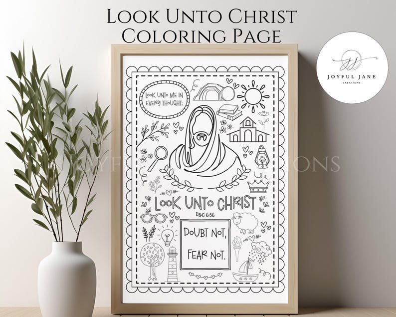 LDS Youth Theme 2025, Young Women Coloring Page Digital, Look Unto ...