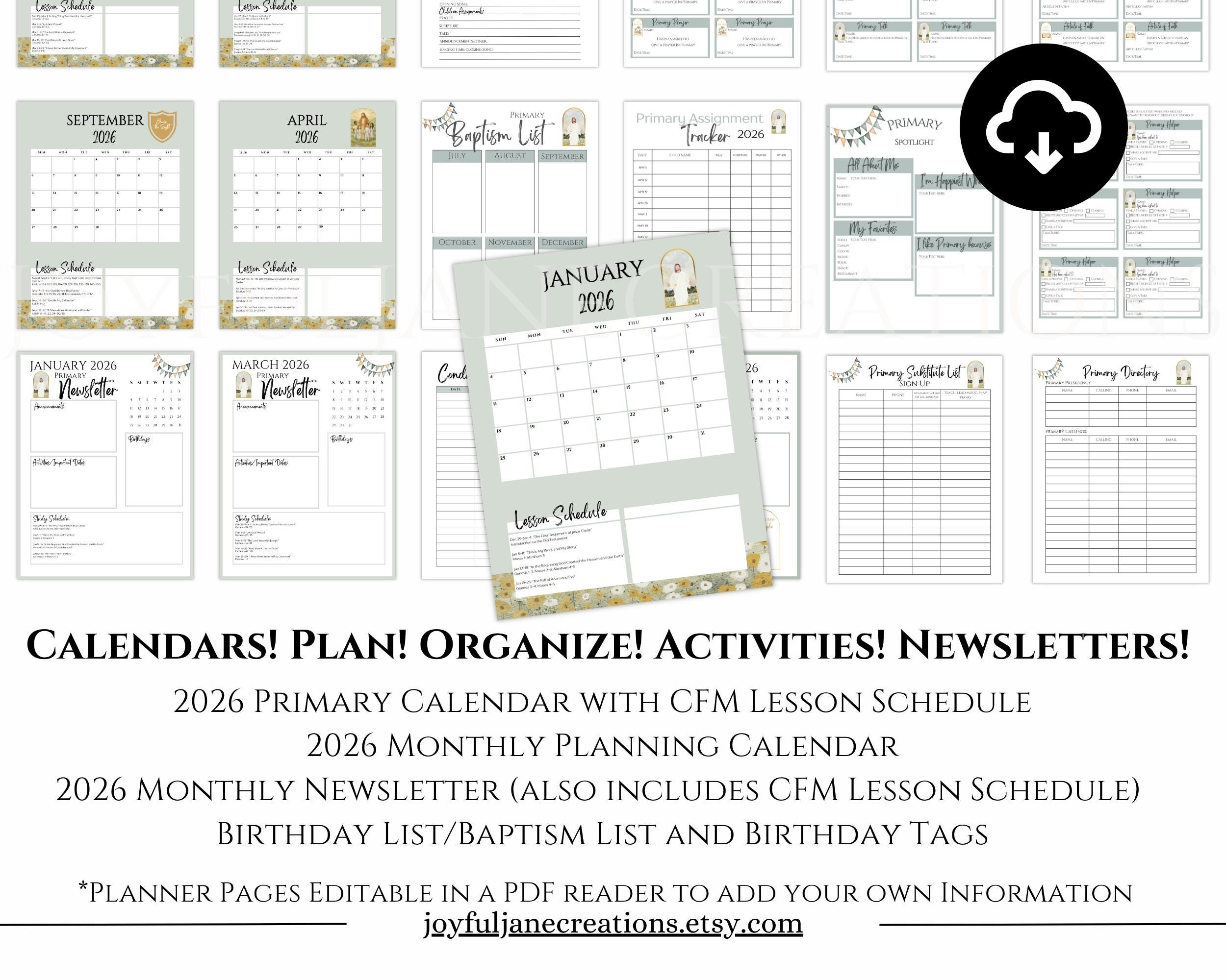 LDS Primary Presidency Binder, Editable Primary Planner, Primary ...