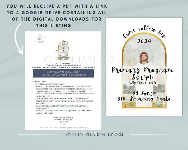 LDS Primary Program Script Completely Customizable 2024 Book of Mormon Primary Sacrament Meeting ...