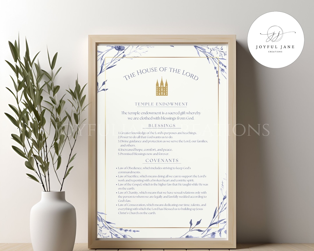 Temple Covenants, the House of the Lord Blessings, LDS Missionary or ...
