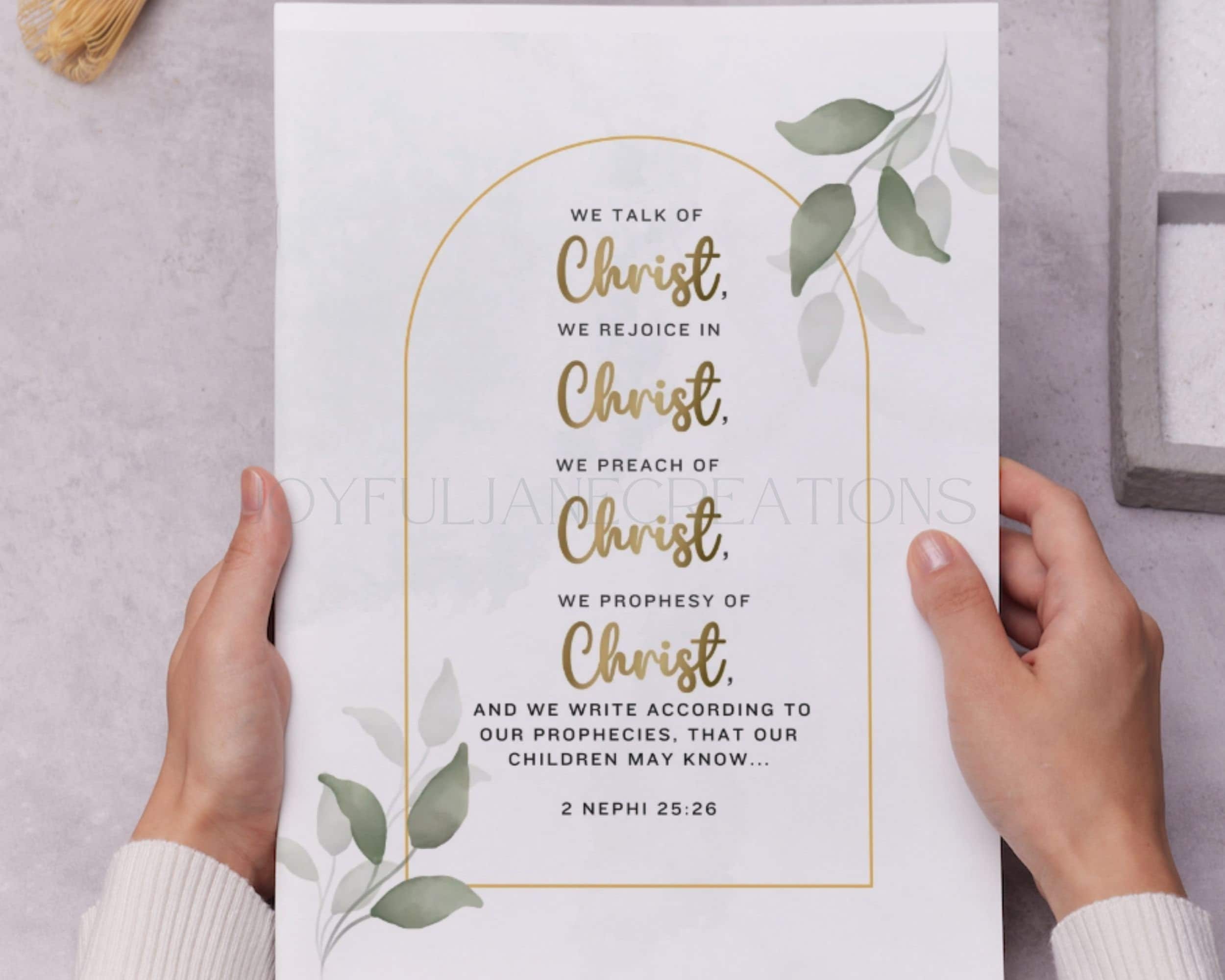 Book of Mormon Scripture Art come Follow Me 2 Nephi 25:26 We Talk of ...