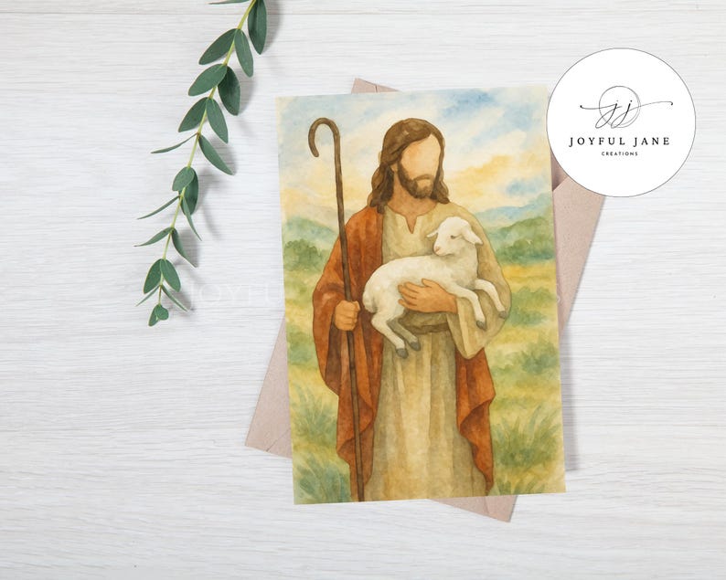 The Good Shepherd Jesus Christ Printable Wall Art, Christian Watercolor ...