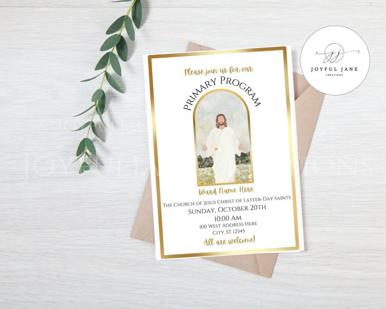 LDS Primary Program Invitation Customizable, Primary Sacrament Meeting ...