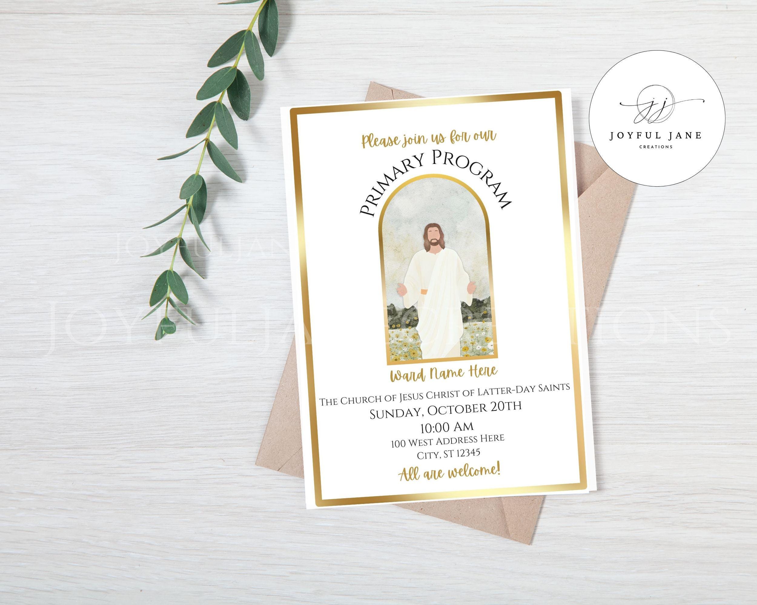 LDS Primary Program Invitation Customizable, Primary Sacrament Meeting ...