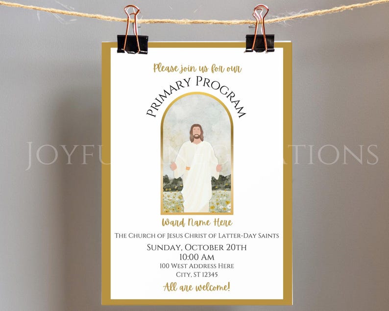 LDS Primary Program Invitation Customizable, Primary Sacrament Meeting ...