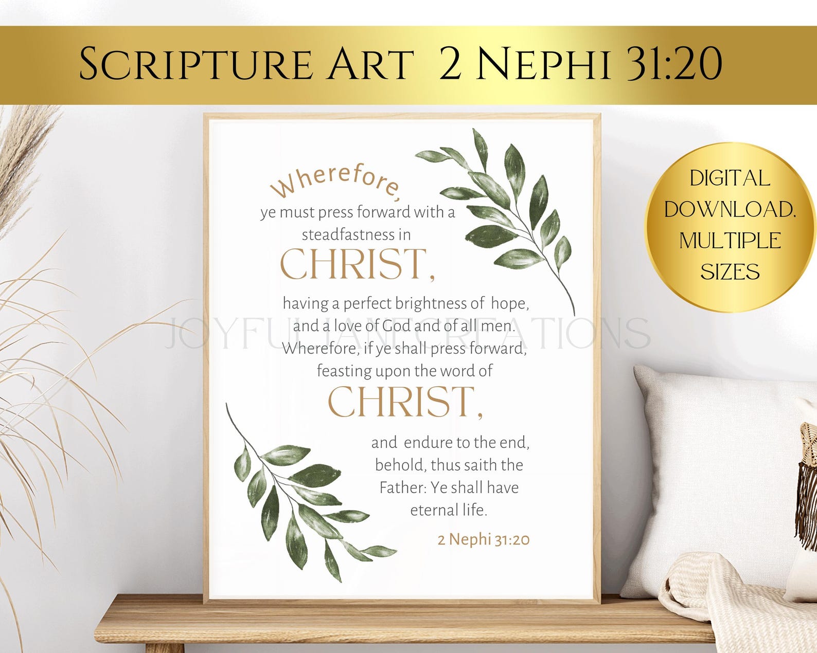 Book of Mormon Scripture Art 2 Nephi 31:20 Feasting Upon the Word of ...