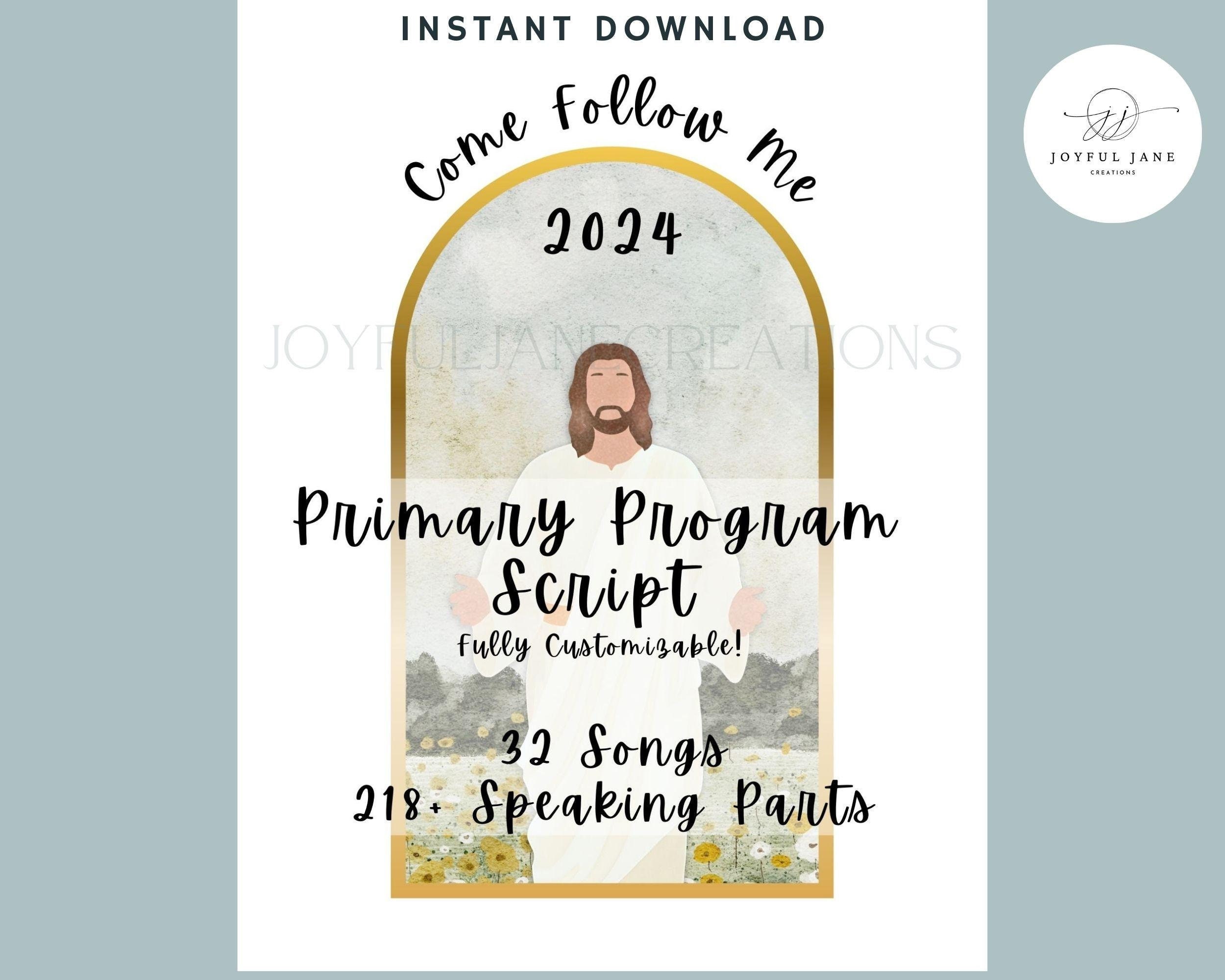 LDS Primary Program Script Completely Customizable 2024 Book of Mormon ...