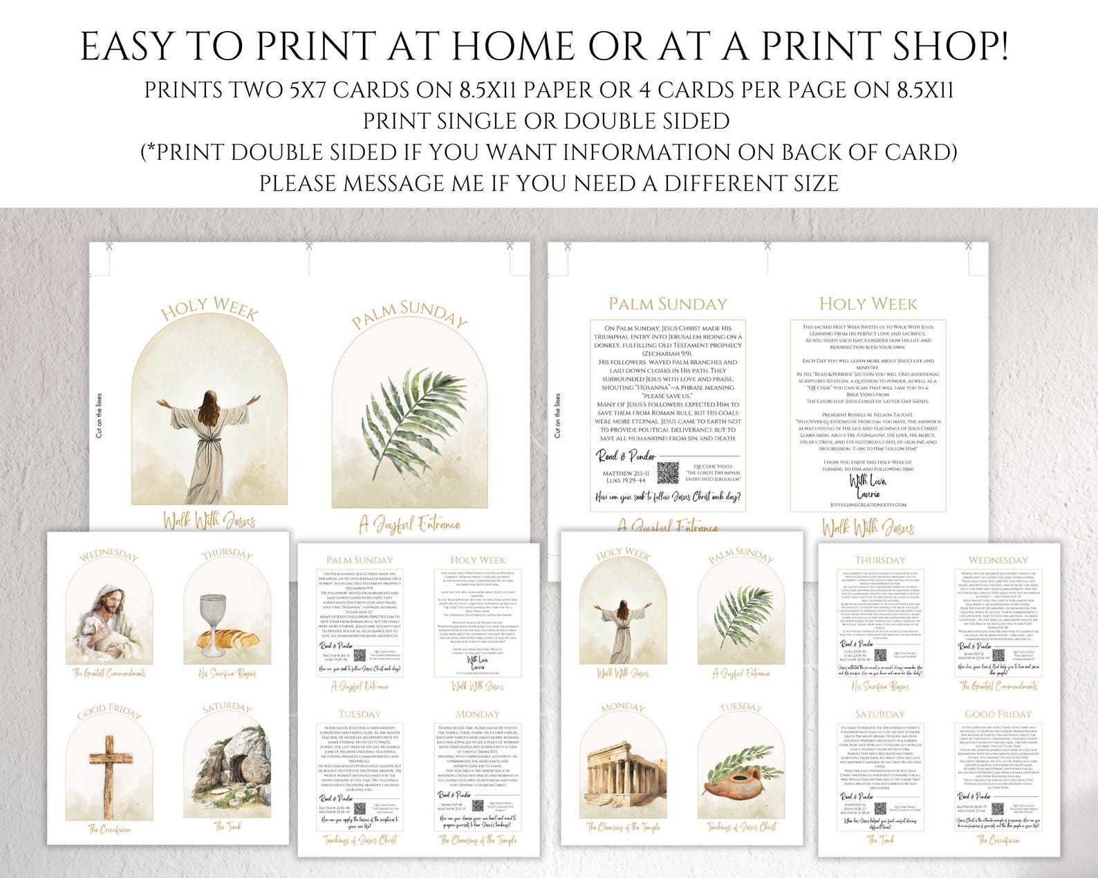 LDS Holy Week Study Cards, Easter Story Printables, Holy Week Countdown ...