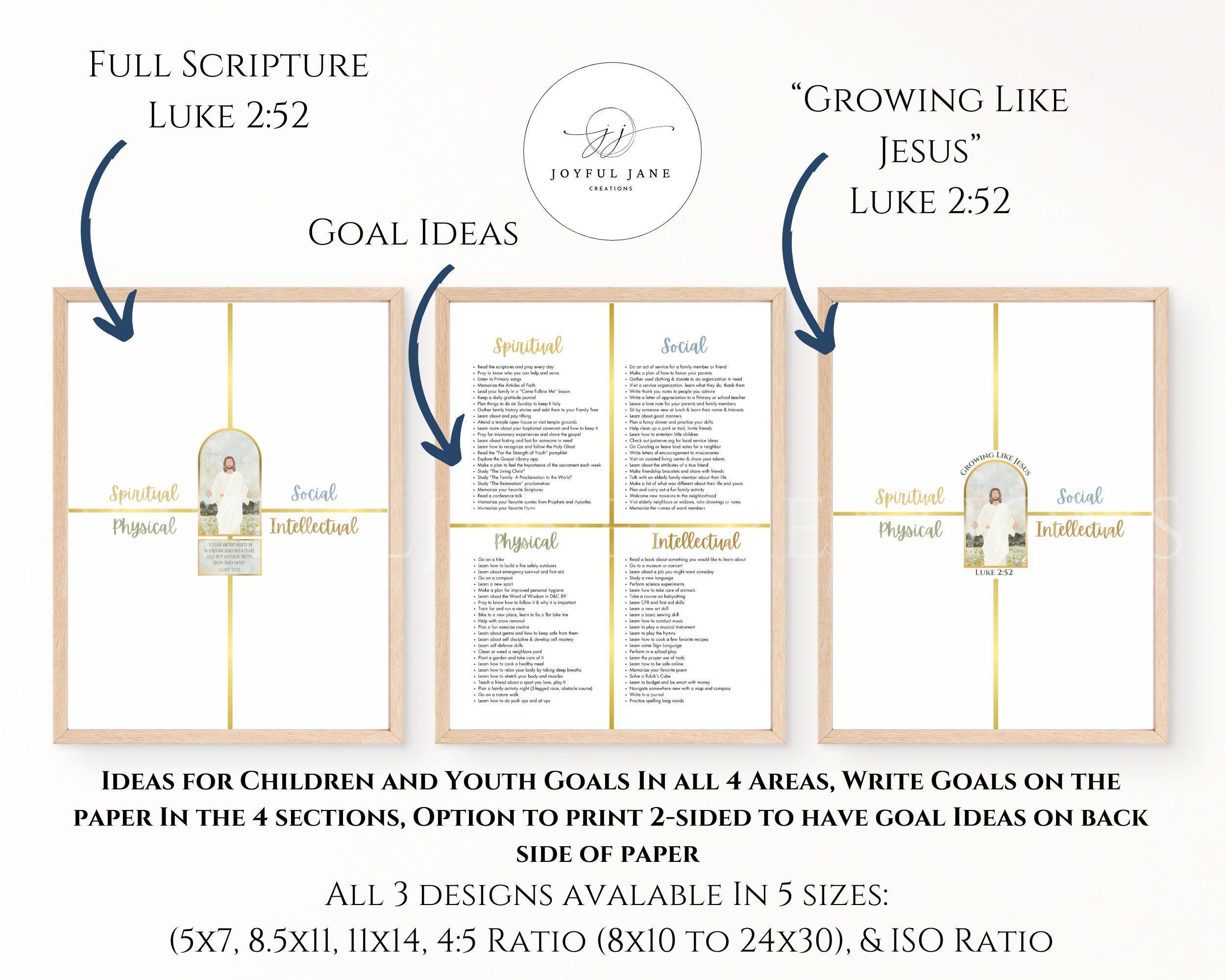 LDS Primary Children and Youth Program SIPS Goal Sheet Printable, Luke ...