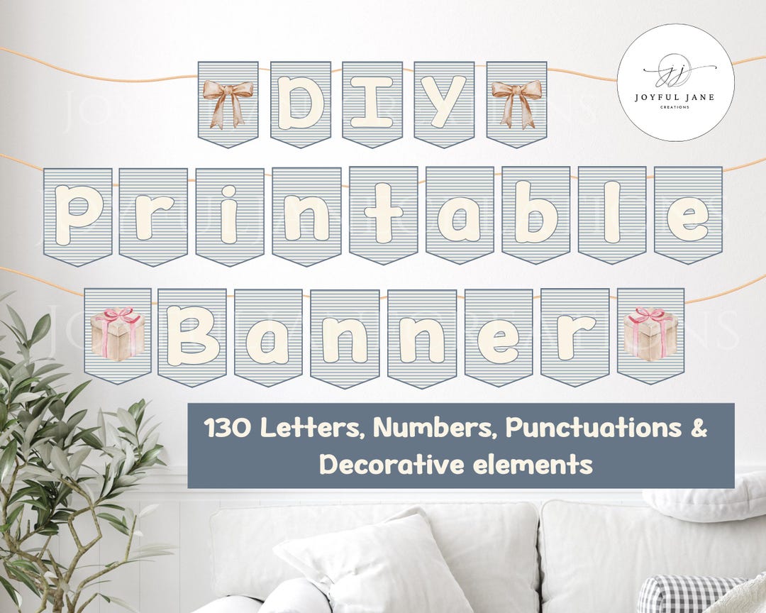 Decorative Banner DIY Printable, Banner Party Decor Birthday Party ...