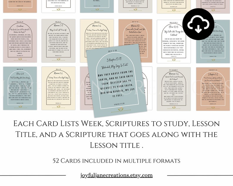 LDS Come Follow Me Book of Mormon 2024 Weekly Scripture Cards, Church ...