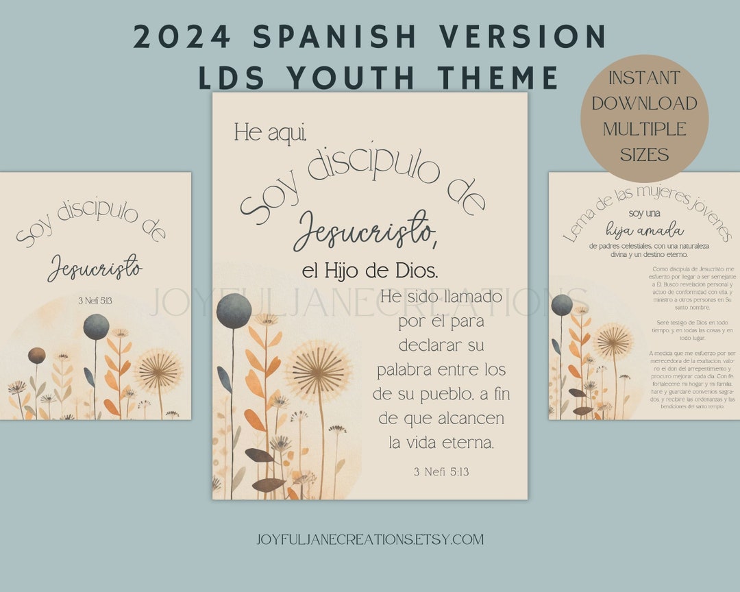 Spanish LDS Youth Theme 2024, I Am a Disciple of Jesus Christ, Spanish ...