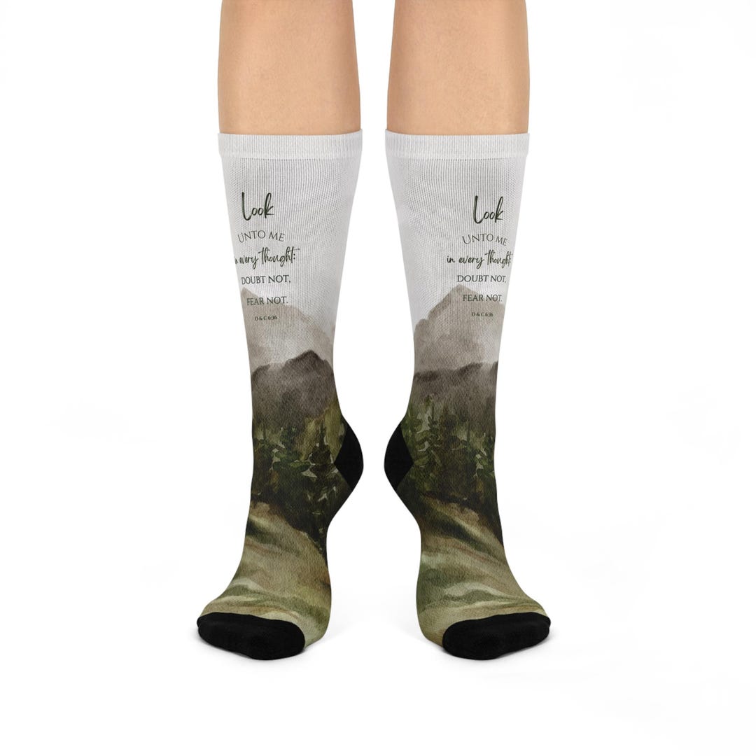 Cushioned Crew Socks With LDS 2025 Youth Theme Look Unto Christ From D ...