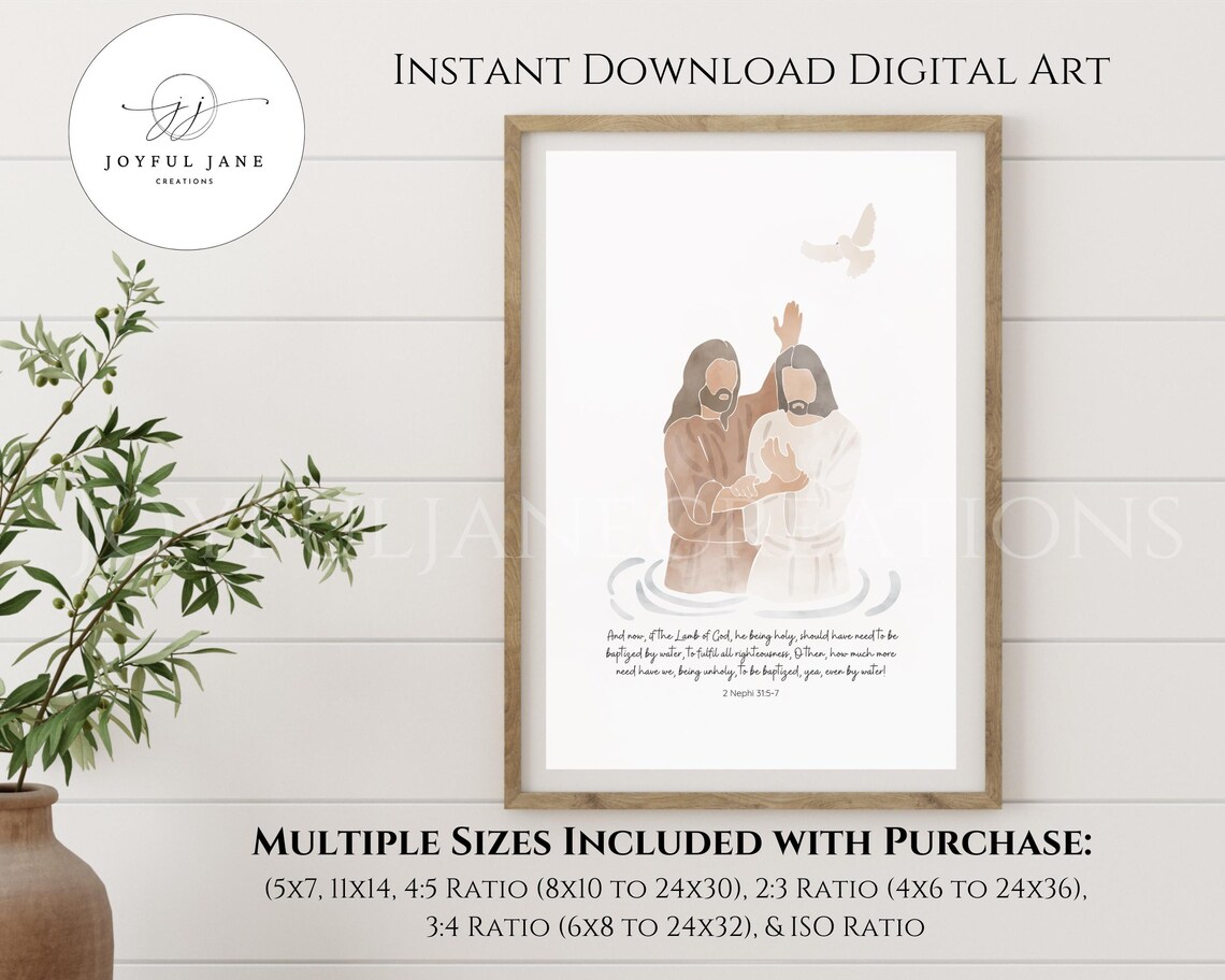 Jesus Faithful Christianity, LDS Primary Bulletin Jesus Baptism Art ...