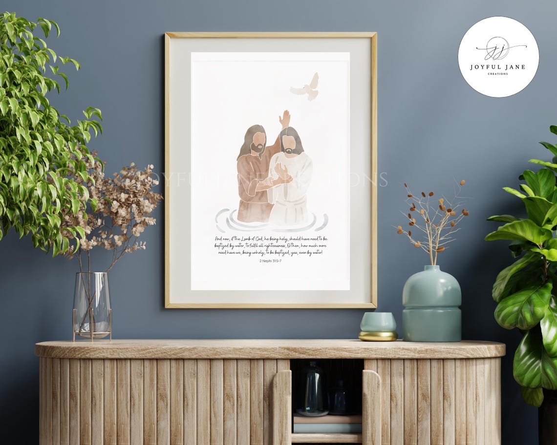 Jesus Faithful Christianity, LDS Primary Bulletin Jesus Baptism Art ...