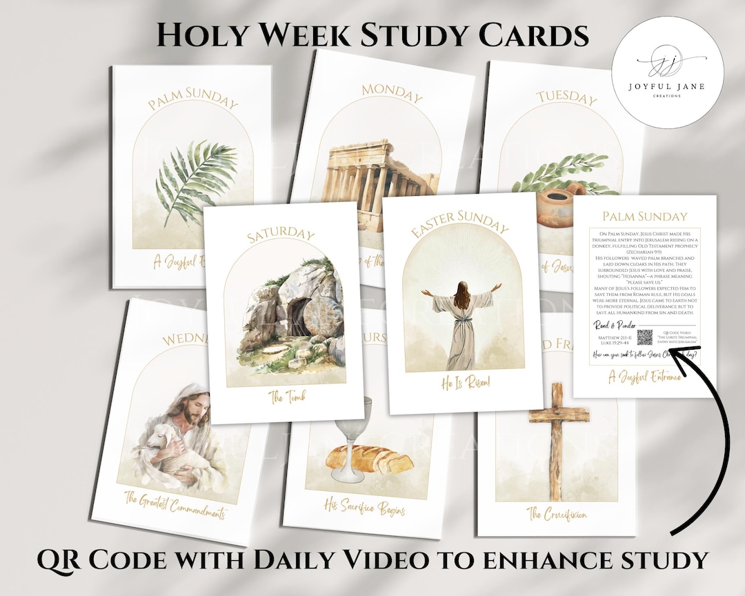 LDS Holy Week Study Cards, Easter Story Printables, Holy Week Countdown ...