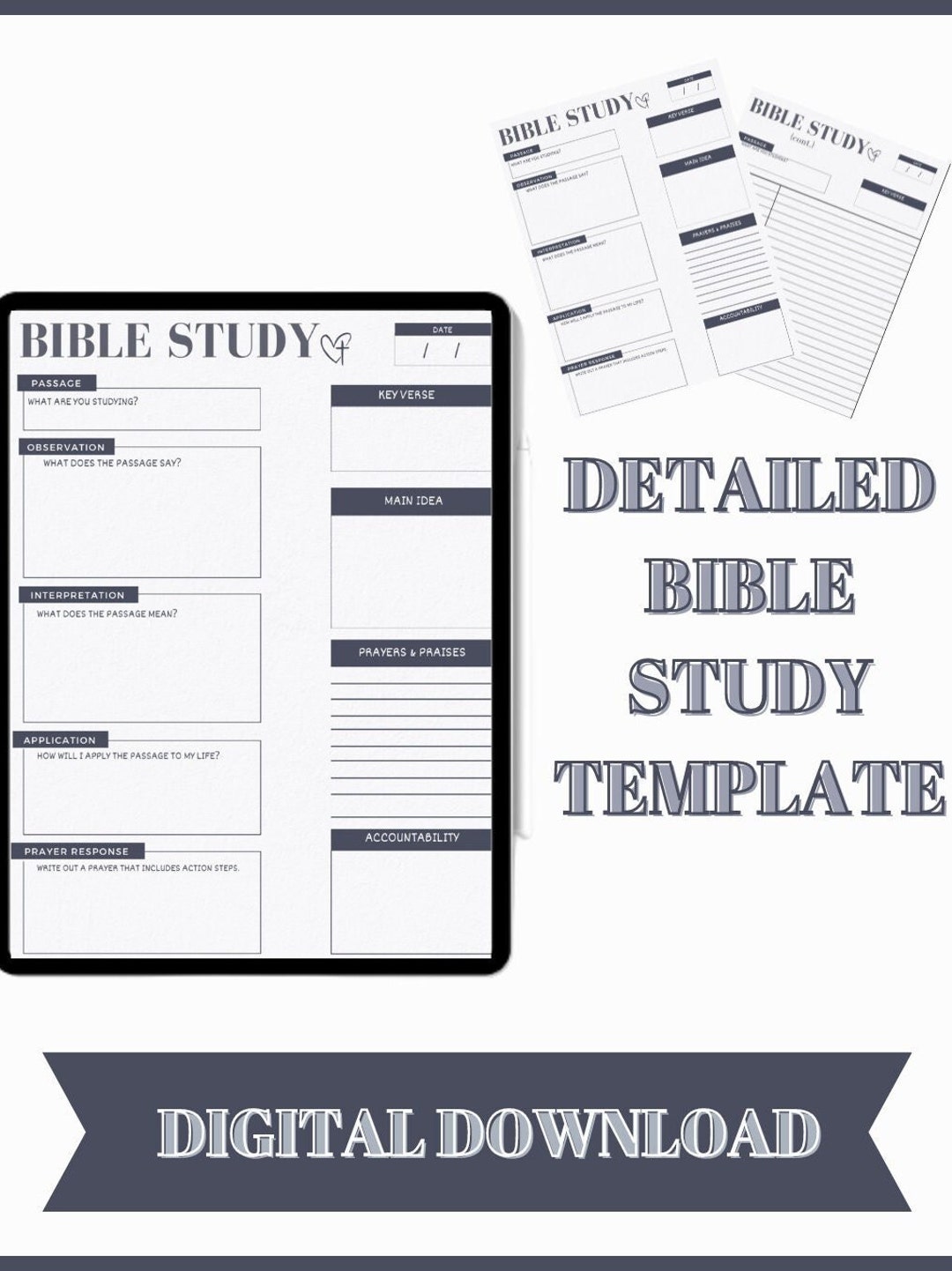 Detailed Bible Study for Beginners + Note Sheet - Printable ...
