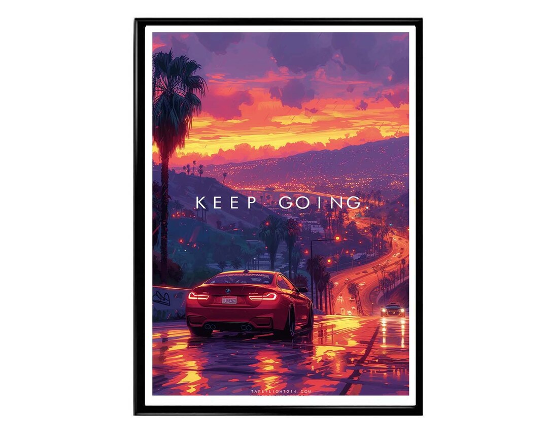 Keep Going Motivational Car Poster Exotic Car Pop Art Print Hypebeast ...