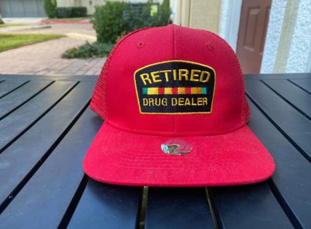 Retired Drug Dealer Streetwear Style Red Trucker Snapback Hat Cap ...