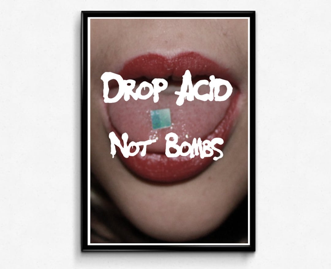 Drop Acid Not Bombs Poster Party Poster Molly Pop Art Wall Print Anti ...