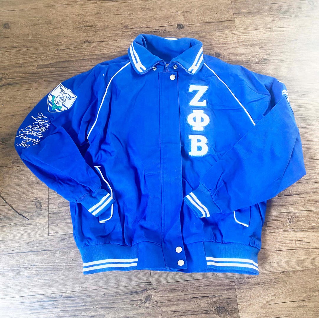 Zeta Phi Beta Sorority Jacket Retro College Race Car Jacket Vintage 90s ...