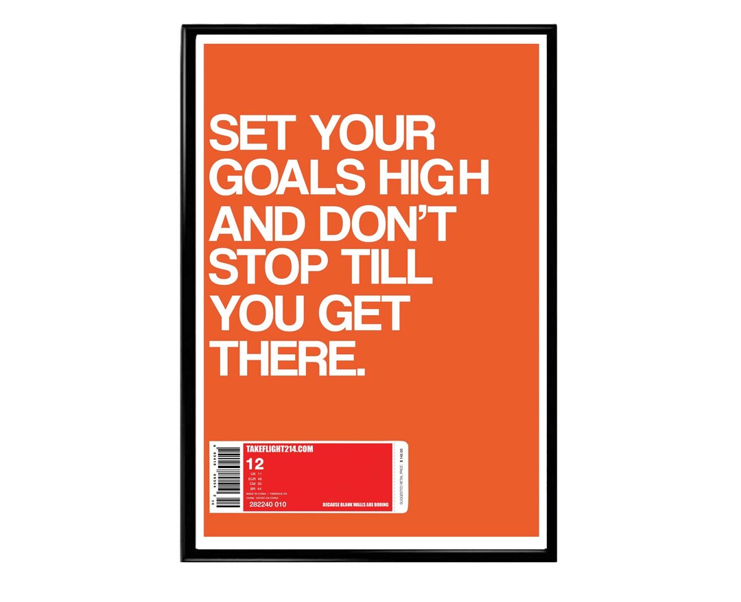 Set Your Goals High Poster Pop Art Hypebeast Streetwear Print ...