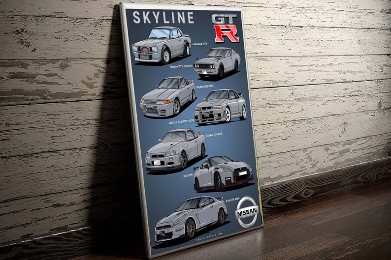 GTR Skyline Sports Car Poster Exotic Car Pop Art Print Hypebeast Wall ...