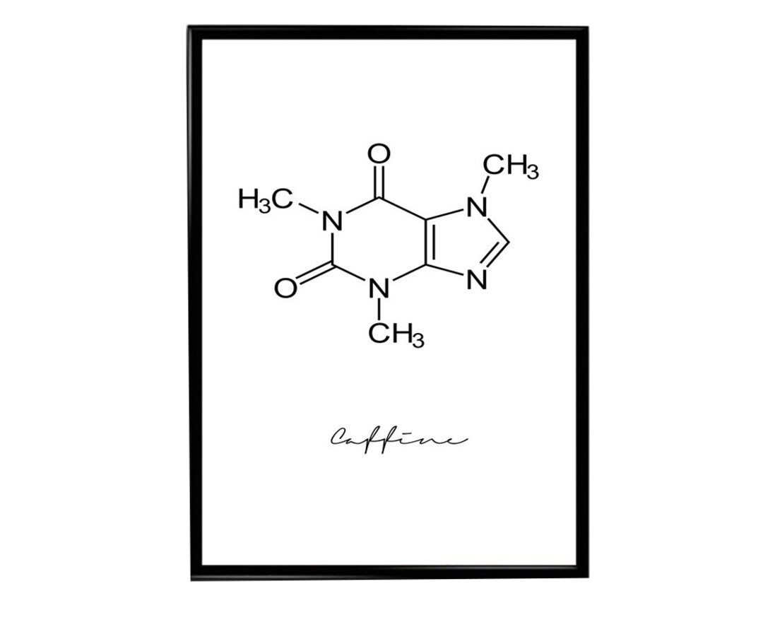Caffeine Molecule Poster Science Poster Coffee Lover Pop Art Wall Print ...