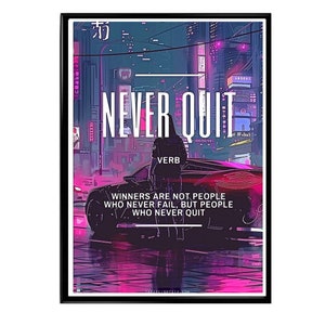 Never Quit Motivational Car Poster Exotic Car Pop Art Print Hypebeast ...
