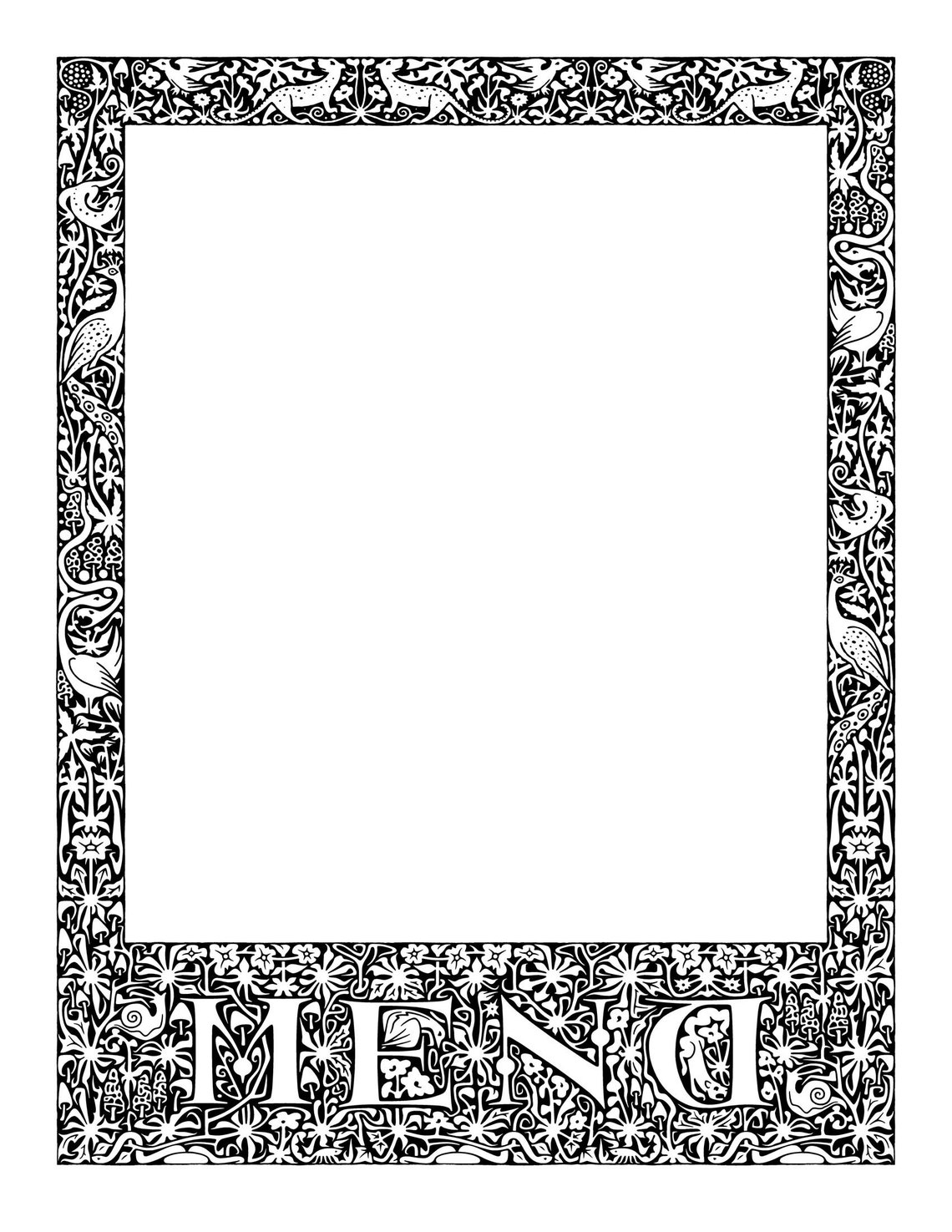 Printable Menu Borders With Millefleur - Etsy