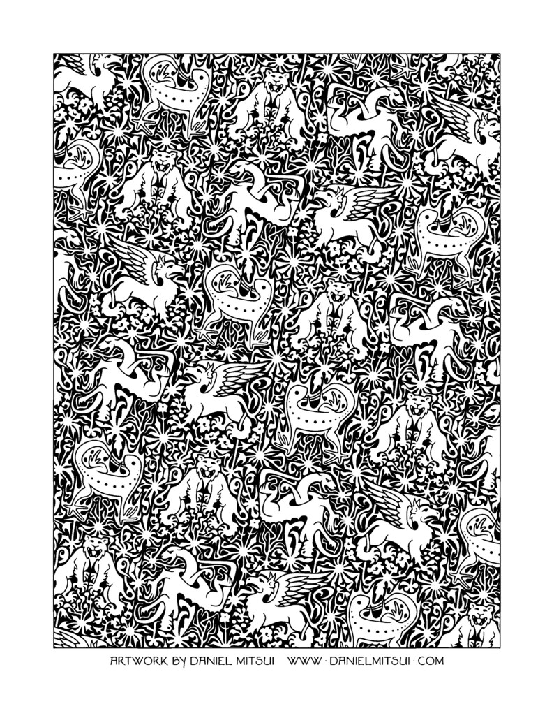 10 Printable Coloring Pages: Damask Patterns #2 - Etsy