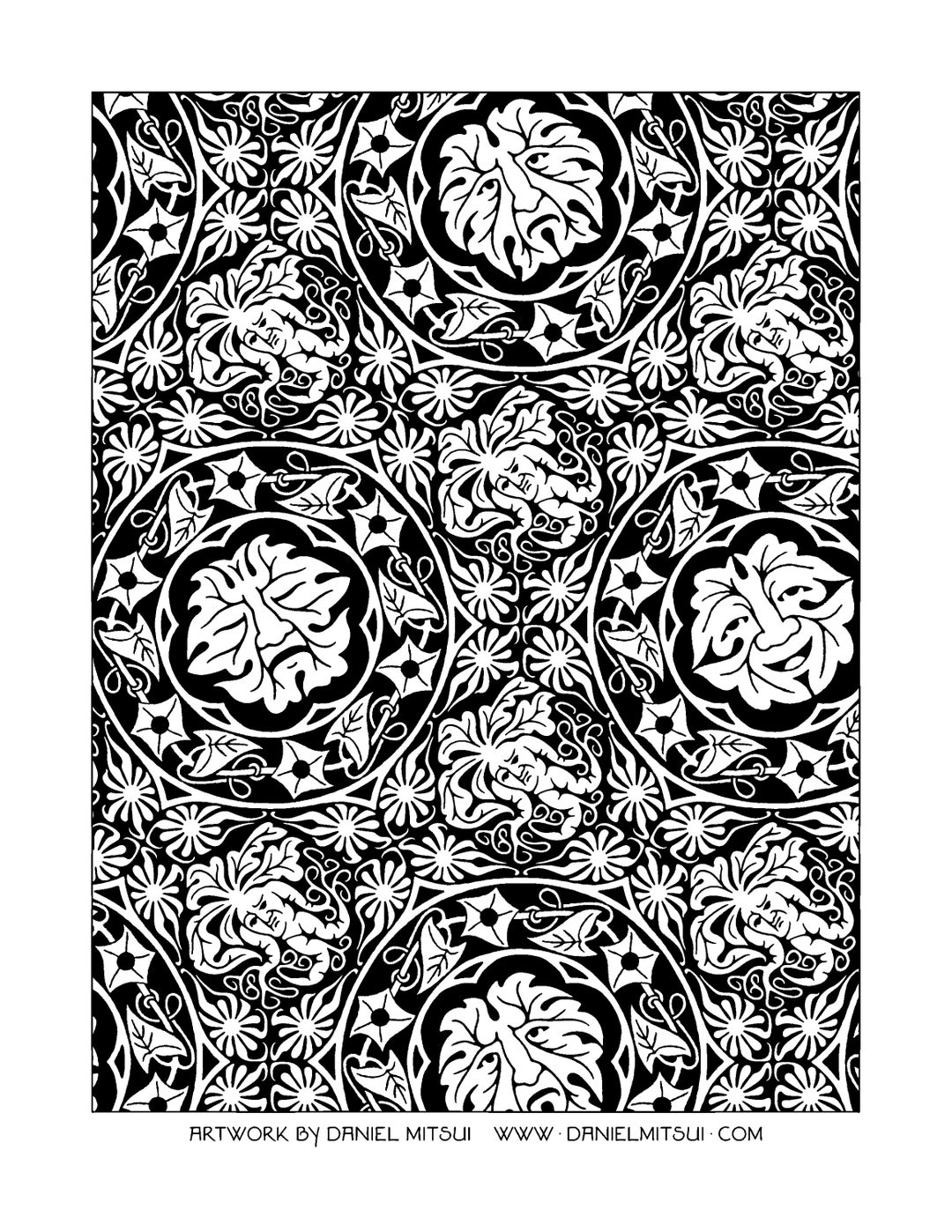 10 Printable Coloring Pages: Damask Patterns #5 - Etsy