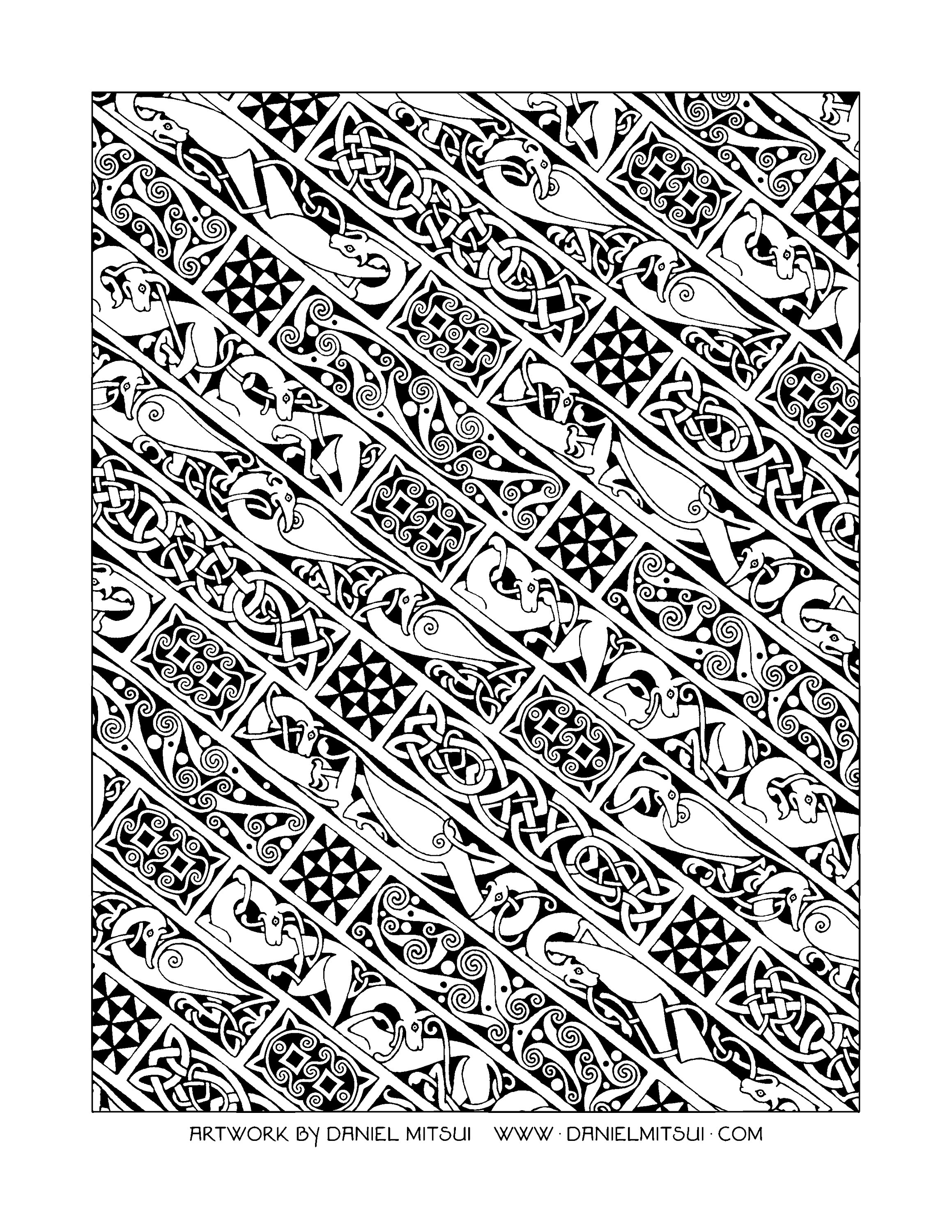 10 Printable Coloring Pages: Damask Patterns 4 - Etsy