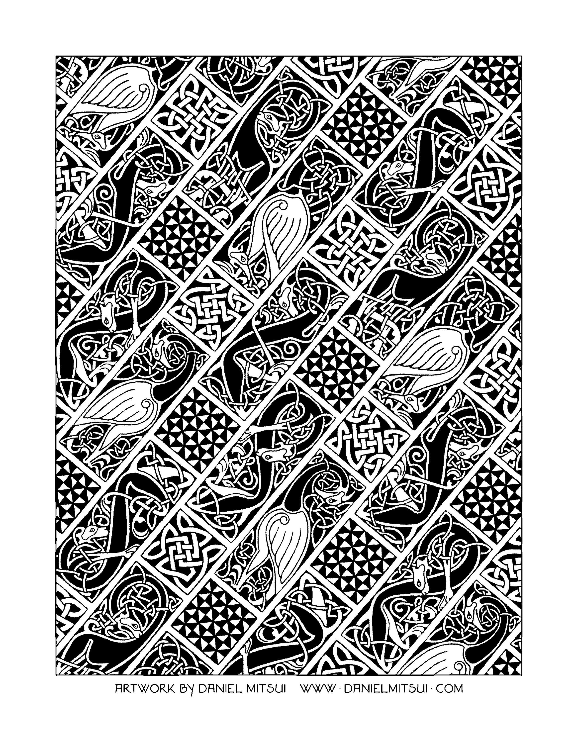 10 Printable Coloring Pages: Damask Patterns 4 - Etsy