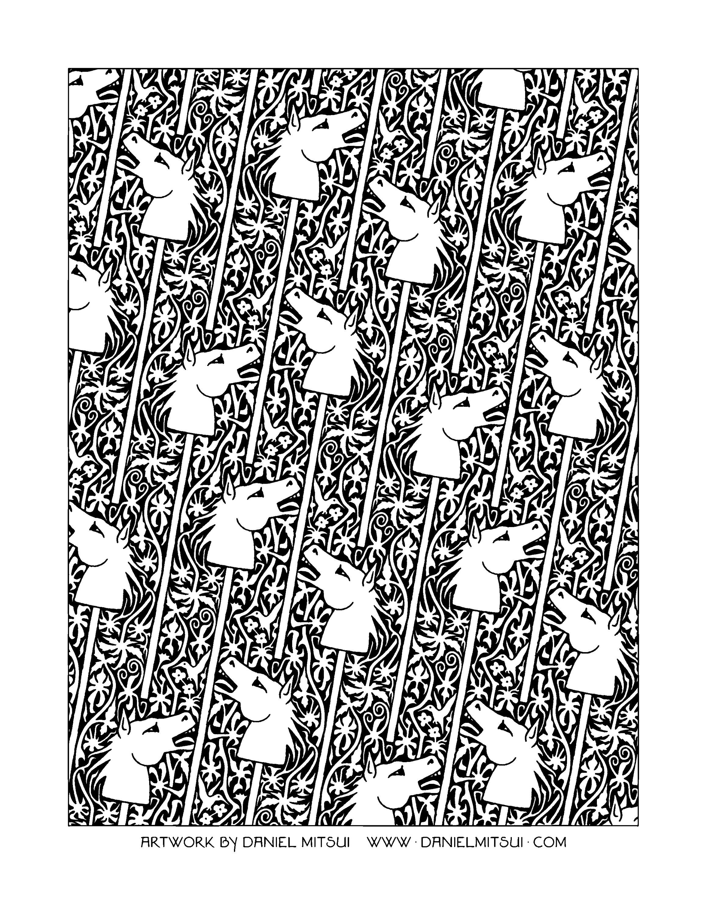 10 Printable Coloring Pages: Damask Patterns #4 - Etsy