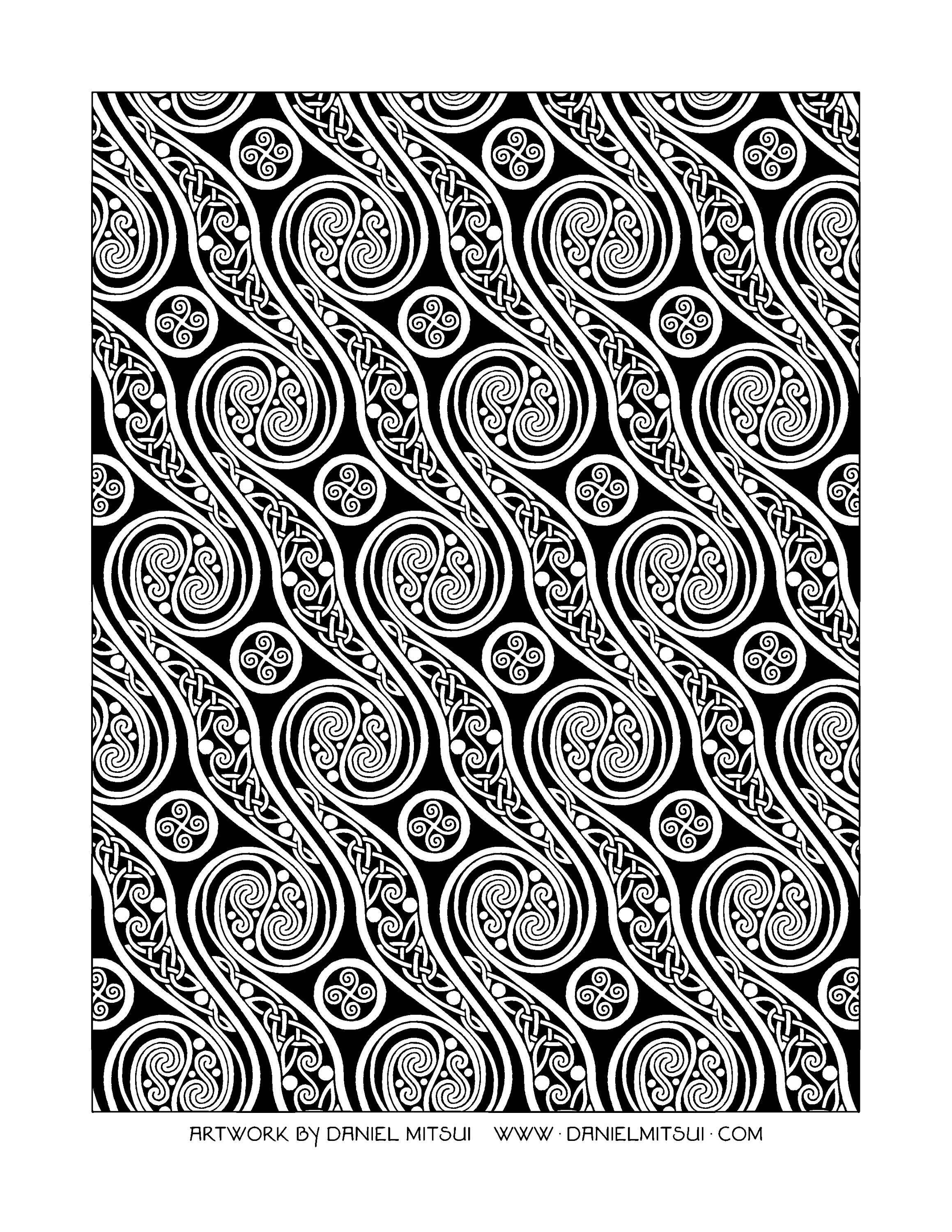10 Printable Coloring Pages: Damask Patterns #5 - Etsy