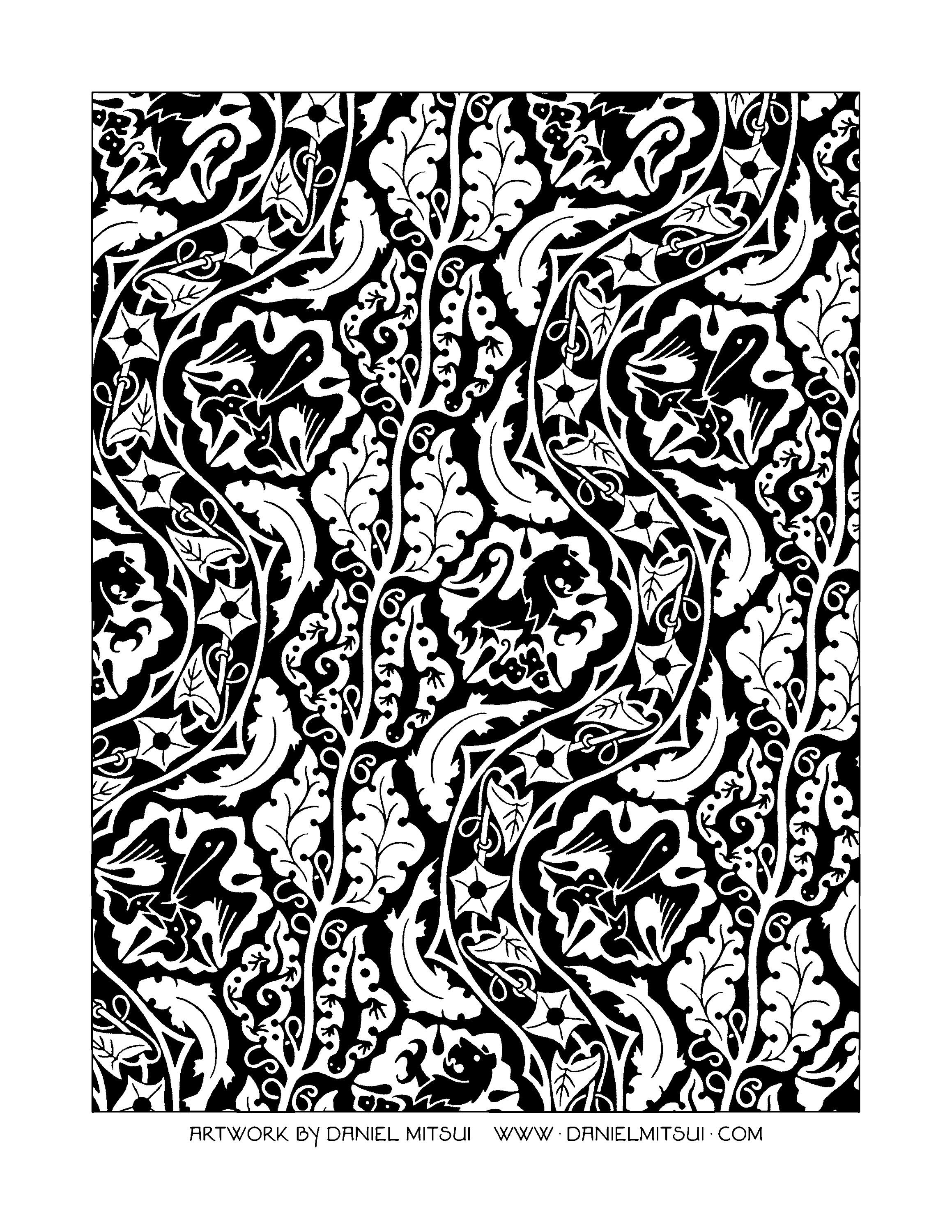 10 Printable Coloring Pages: Damask Patterns #2 - Etsy