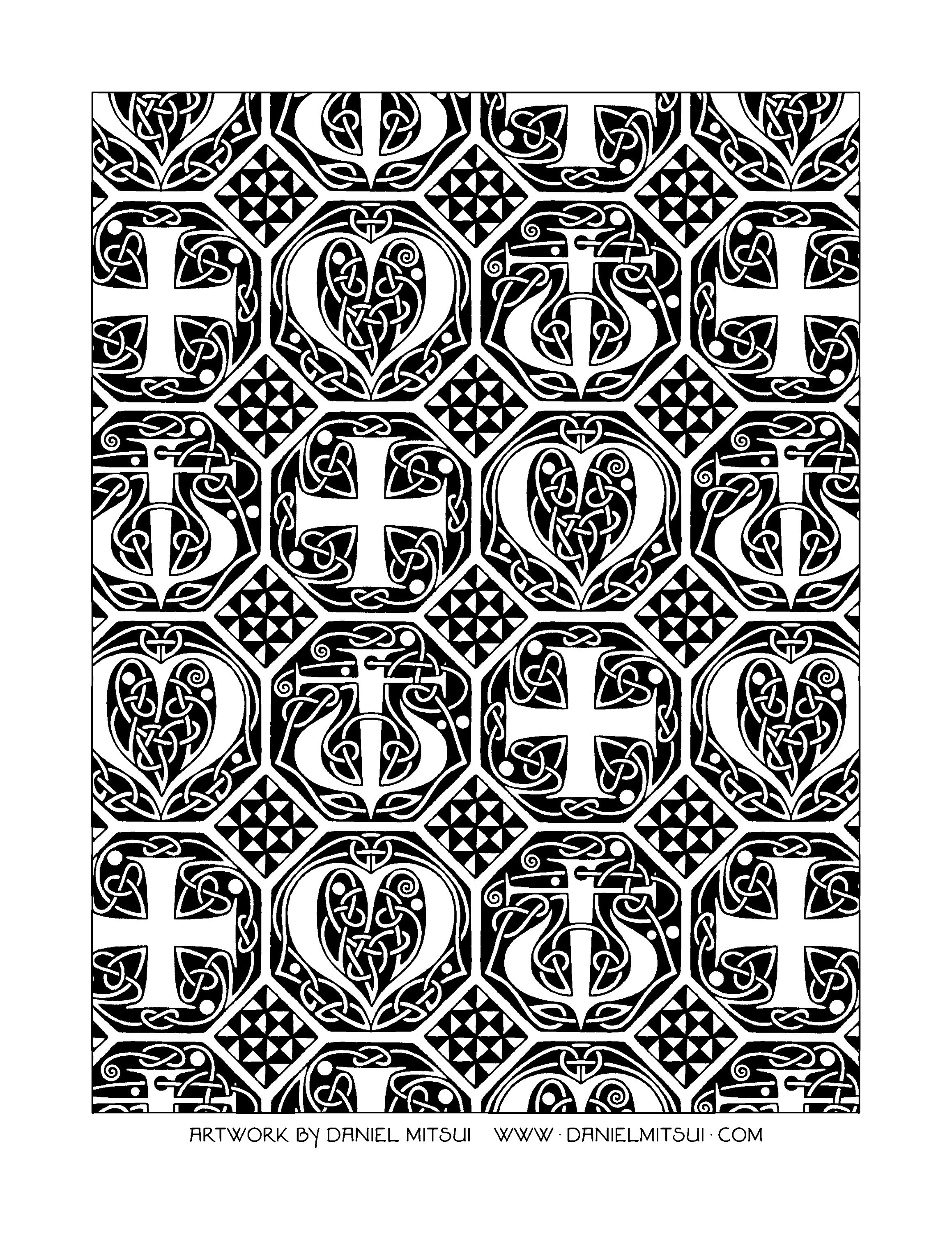 10 Printable Coloring Pages: Damask Patterns #3 - Etsy