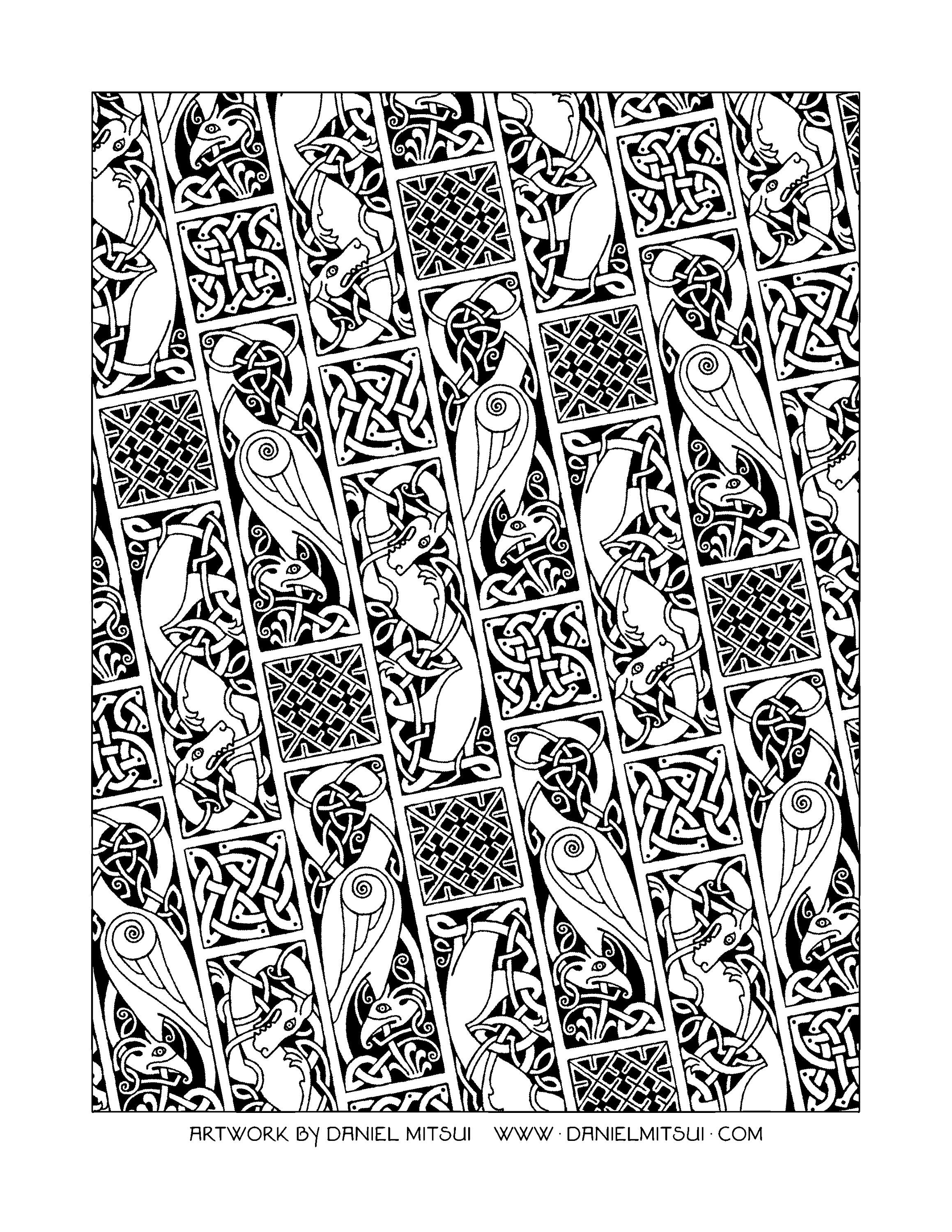 10 Printable Coloring Pages: Damask Patterns 1 - Etsy