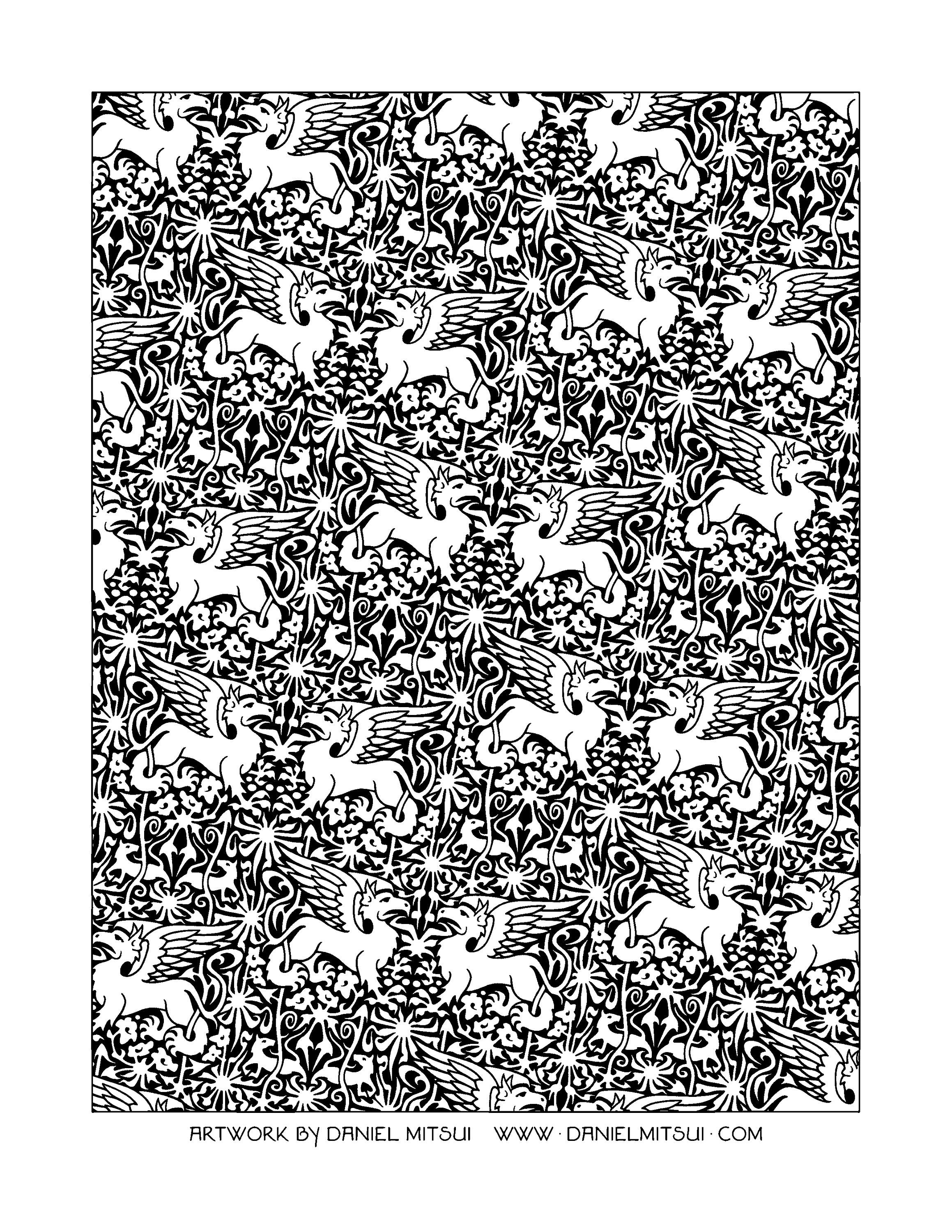 10 Printable Coloring Pages: Damask Patterns 5 - Etsy