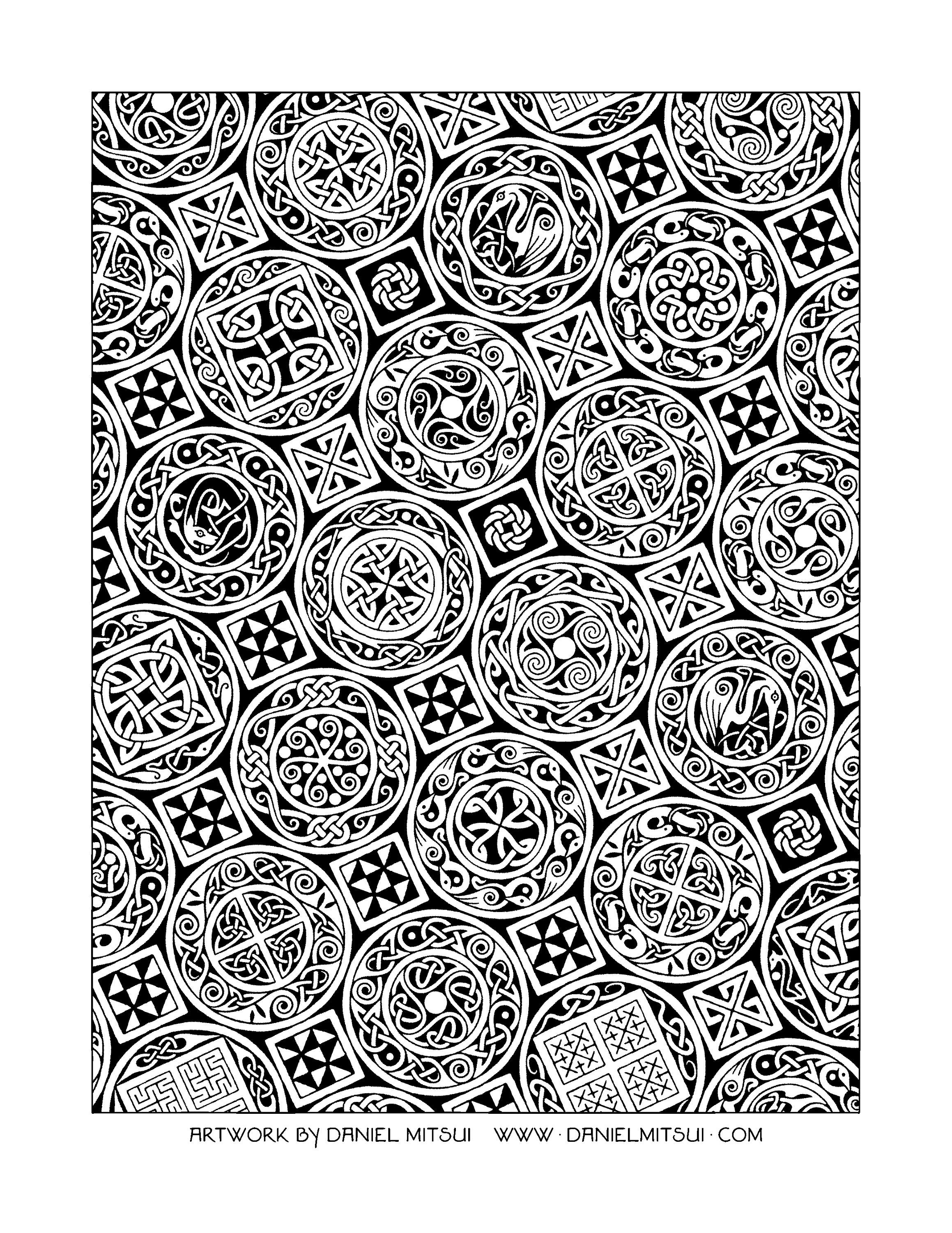 10 Printable Coloring Pages: Damask Patterns 3 - Etsy