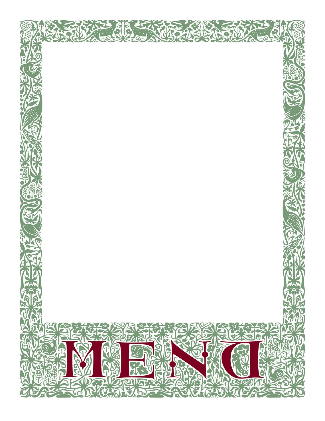 Printable Menu Borders With Millefleur - Etsy