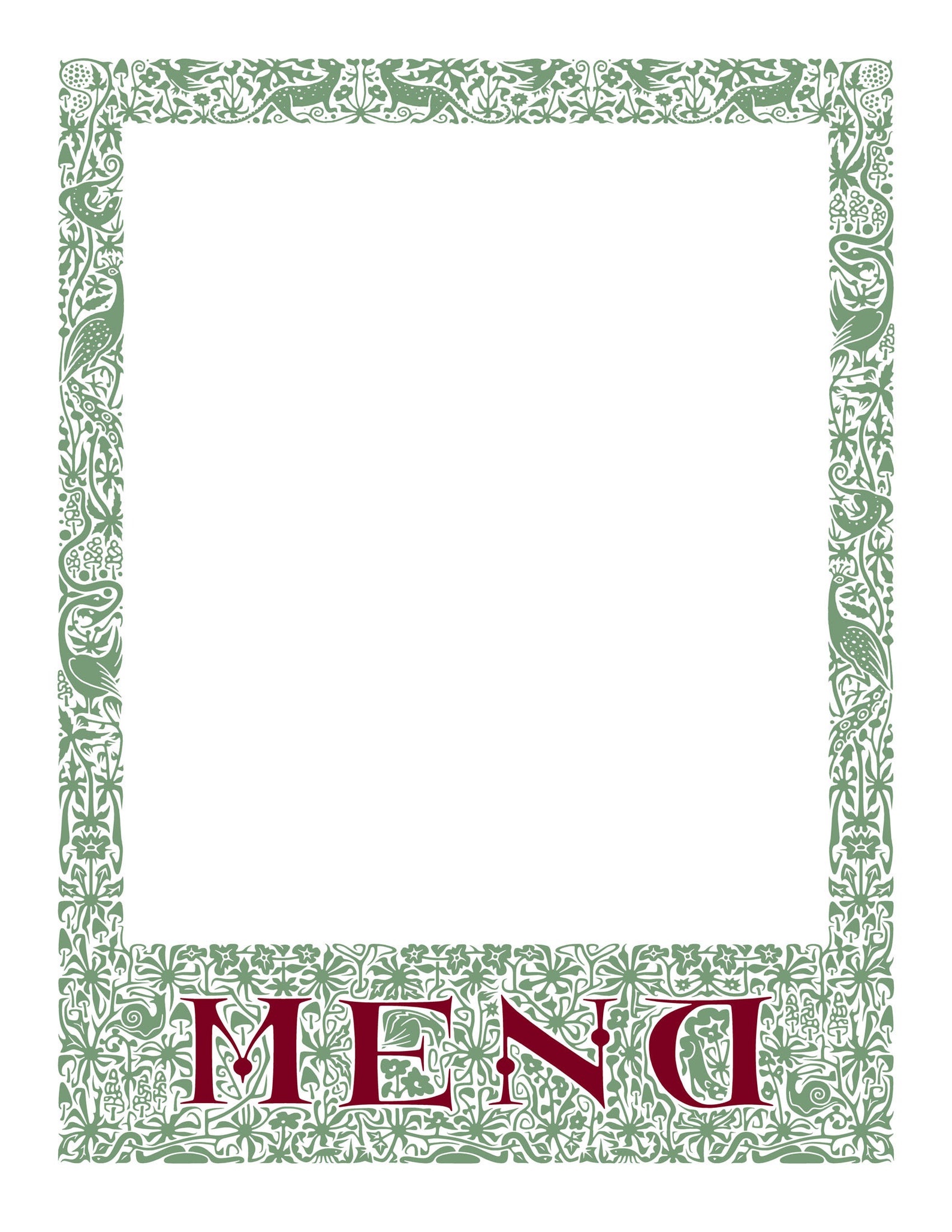 Printable Menu Borders With Millefleur - Etsy