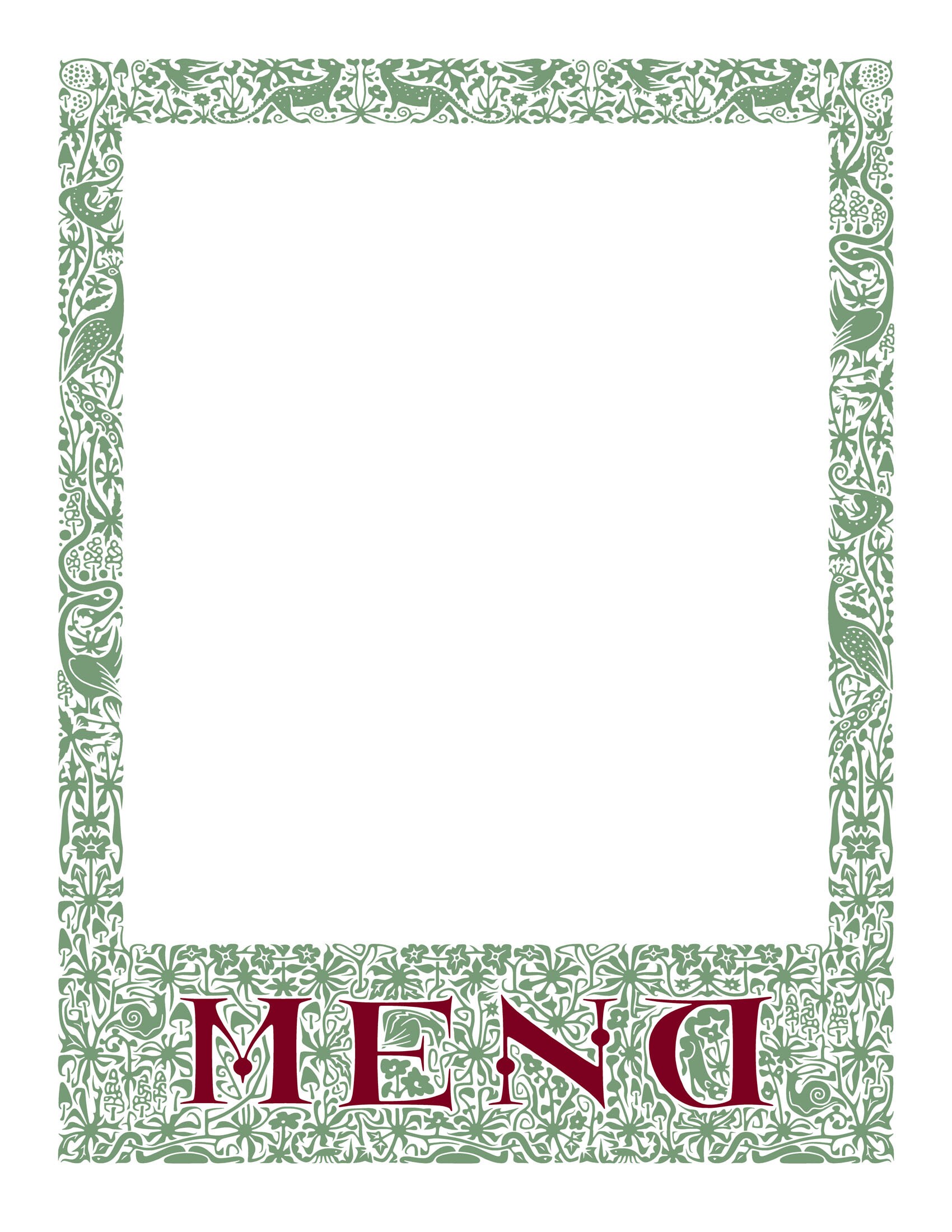 Printable Menu Borders With Millefleur - Etsy