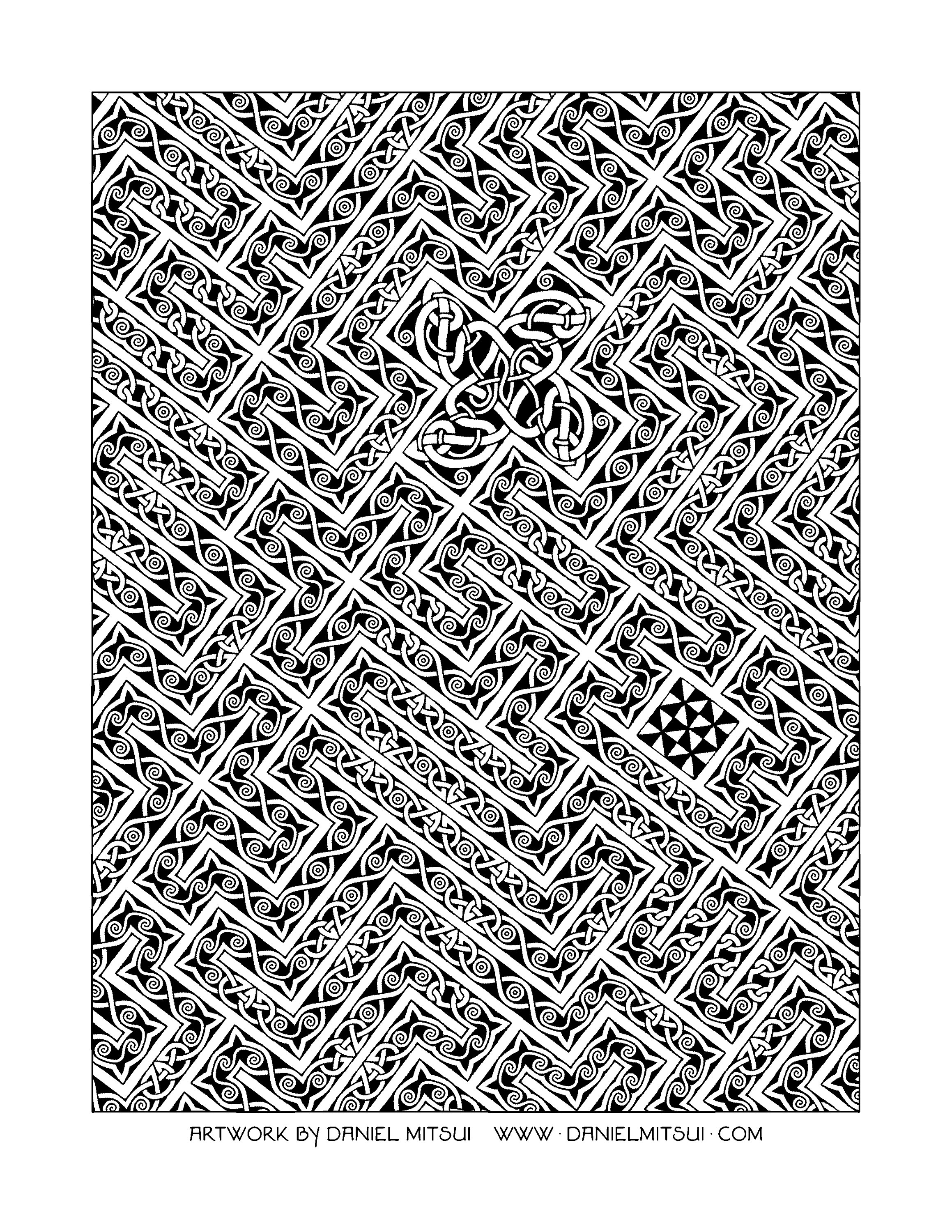 10 Printable Coloring Pages: Damask Patterns 1 - Etsy