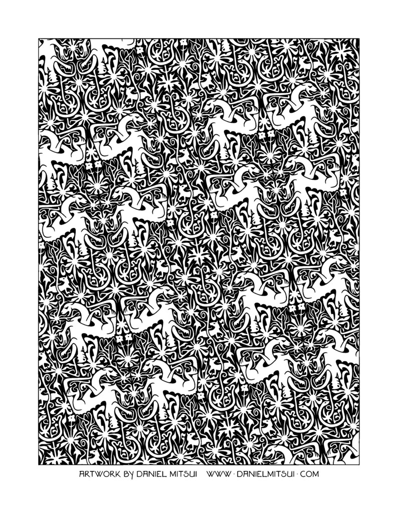 10 Printable Coloring Pages: Damask Patterns #5 - Etsy