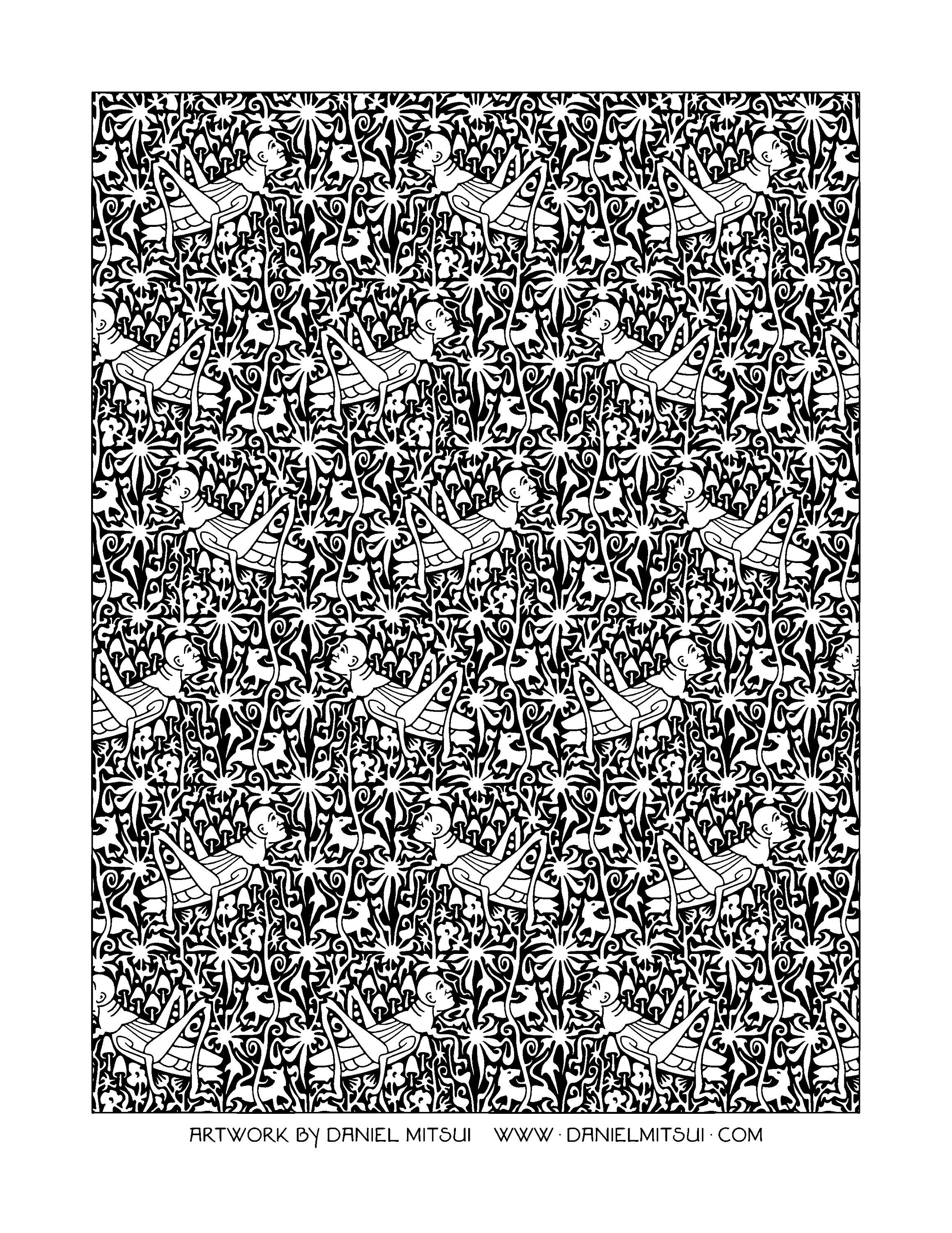 10 Printable Coloring Pages: Damask Patterns 5 - Etsy
